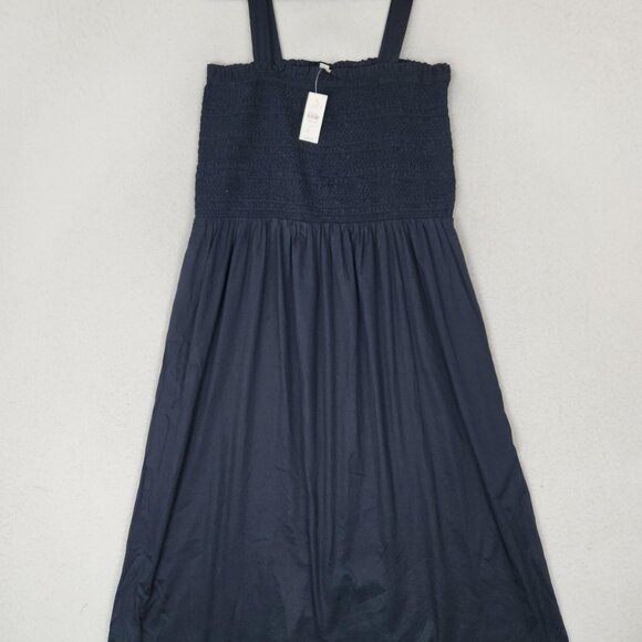 LOFT | Dresses | Loft Dress Womens Large Tall Blue Smocked Bodice ...